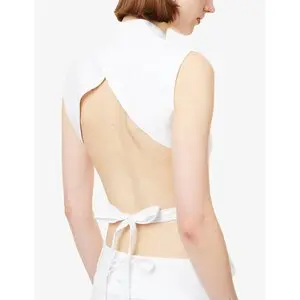 Gimaguas Coco Open-back Cotton-linen Top - White