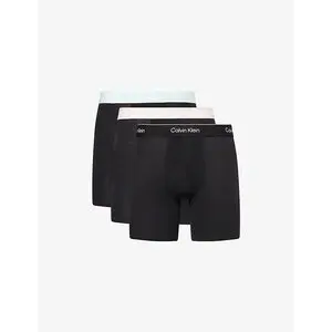 Calvin Klein Icon Pack Of Three Stretch-cotton Boxer Briefs L Multi