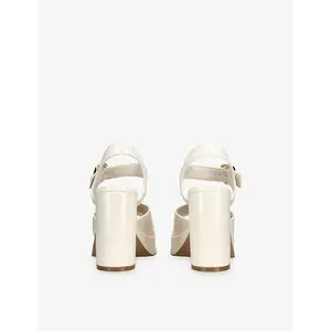 Steve Madden Faux-leather Platform Sandals - White