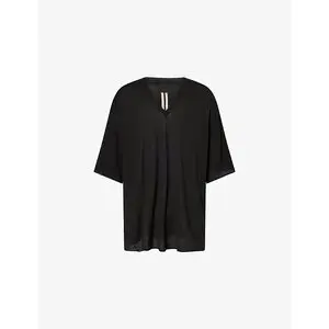 Rick Owens Tommy V-neck Cotton T-shirt - Black