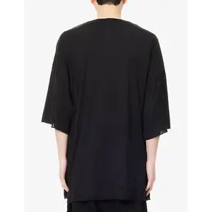 Rick Owens Tommy V-neck Cotton T-shirt - Black