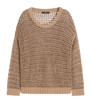 Max Mara Linen-blend Open-knit Sweater