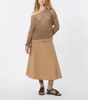 Max Mara Linen-blend Open-knit Sweater