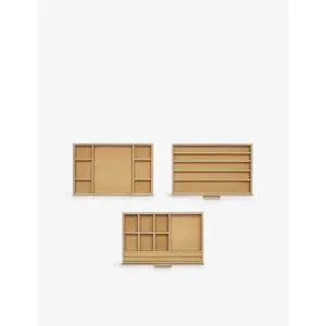 Smythson Panama Three-drawer Leather Jewellery Box - Sandstone