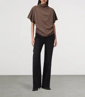 ALLSAINTS Draped Leslie Top - Brown