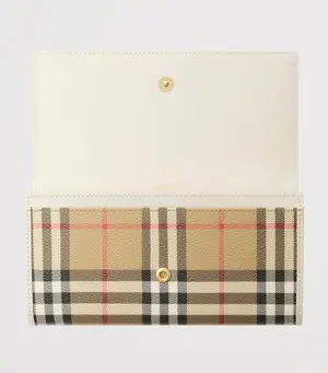 Burberry Check Continental Wallet - Beige