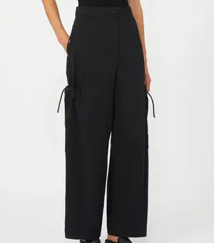 Max Mara Stretch-cotton Cargo Trousers - Black