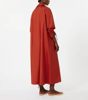 Max Mara Cotton Poplin Midi Shirt Dress - Red