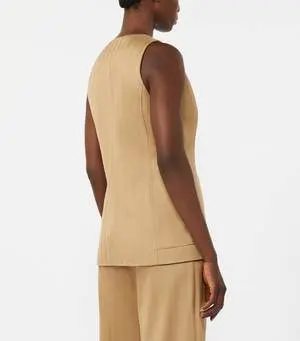 Max Mara Cotton Stripe Waistcoat - Beige