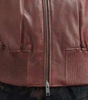 HERSKIND Dario Leather Bomber Jacket - Brown