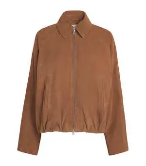 HERSKIND Suede Bomber Jacket - Brown