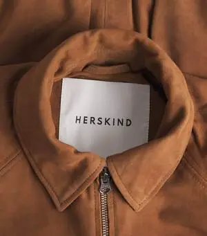 HERSKIND Suede Bomber Jacket - Brown