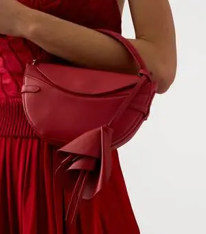 Ralph Lauren Lambskin Floral Bag Charm - Red