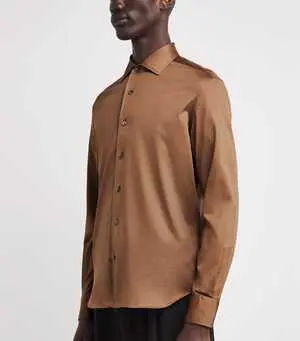 Corneliani Cotton Long-sleeve Shirt - Beige