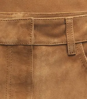ME+EM Suede A-line Maxi Skirt - Brown