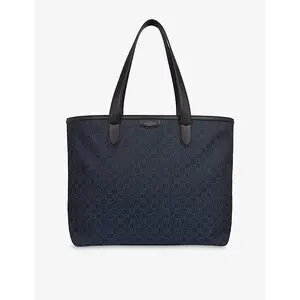 Smythson Monogram Stamp Canvas Tote Bag
