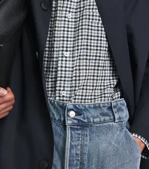 SYSTEM Cotton-blend Relaxed Check Shirt