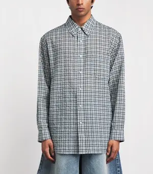SYSTEM Cotton-blend Relaxed Check Shirt