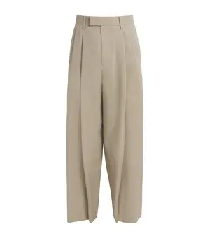 SYSTEM Double-pleat Wide-leg Trousers