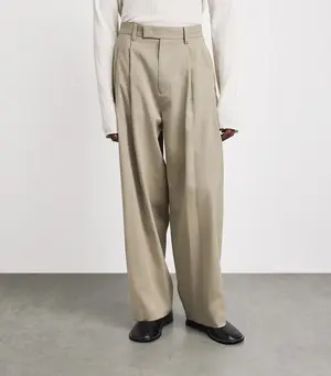 SYSTEM Double-pleat Wide-leg Trousers