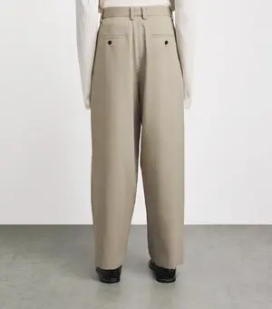 SYSTEM Double-pleat Wide-leg Trousers