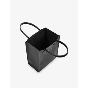 Smythson Pavilion Kingly Mini Leather Tote Bag - Black