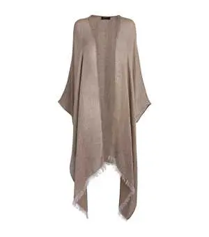 Fabiana Filippi Linen-blend Shawl Cloak - Brown