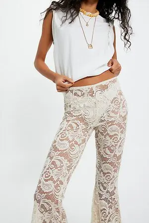 SPELL Labyrinth Lace Bell Pants - Cloud Dream