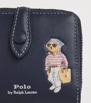 Polo Ralph Lauren Small Leather Polo Bear Wallet - Navy