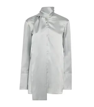 LAURA PITHARAS Silk Neck-tie Shirt
