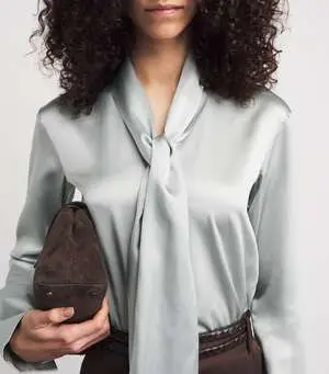 LAURA PITHARAS Silk Neck-tie Shirt