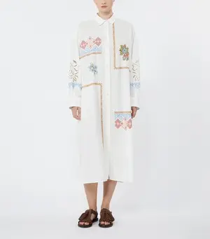 Max Mara Cotton Embroidered Shirt Dress
