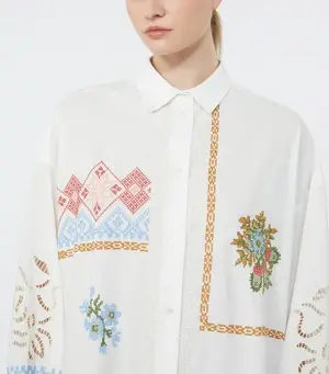 Max Mara Cotton Embroidered Shirt Dress