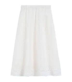 Max Mara Linen Midi Skirt - White