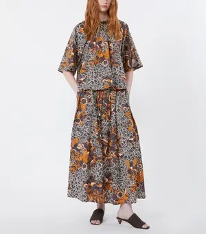 Max Mara Cotton Printed Midi Skirt
