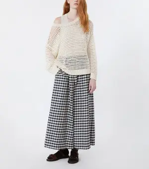 Max Mara Check Print Trousers