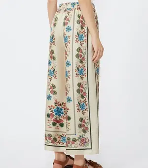Max Mara Silk Floral Ankle-length Trousers - White