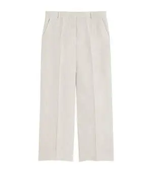 Max Mara Linen Wide-leg Trousers - White