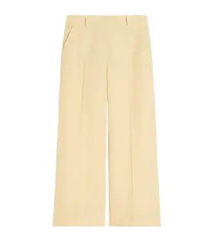 Max Mara Linen Wide-leg Trousers - Yellow
