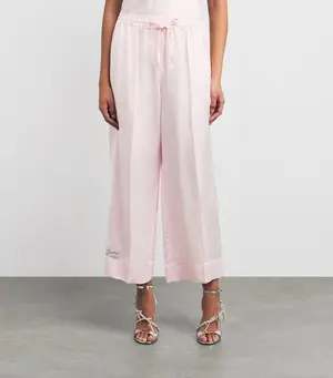 Sandro Satin Wide-leg Trousers - Pink