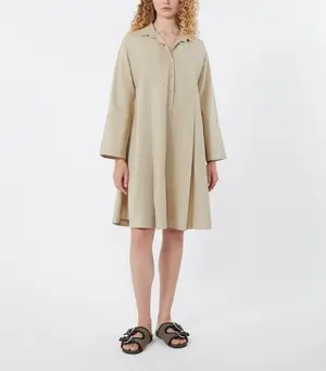 Max Mara Cotton Shirt Mini Dress - Beige