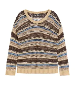 Max Mara Linen-blend Open-knit Sweater