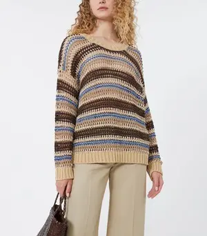 Max Mara Linen-blend Open-knit Sweater