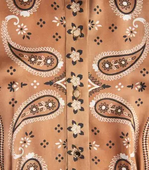 Sandro Bandana-print Cropped Shirt - Brown