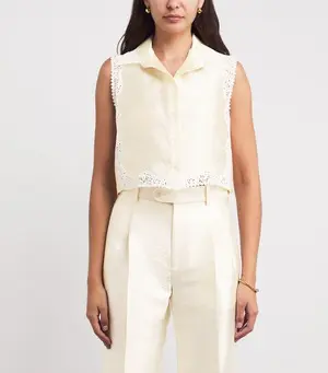 Sandro Lace-trim Cropped Shirt