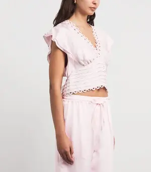 Sandro Tie-back Crop Top
