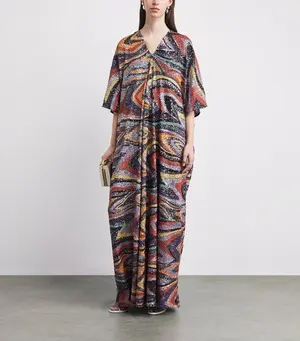 TALLER MARMO Gala Sequin Kaftan Maxi Dress - Blue