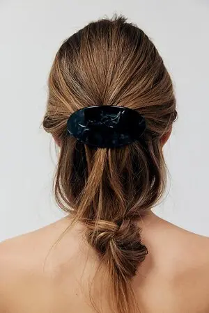 Free People Brielle Acetate Barrette - Charcaol