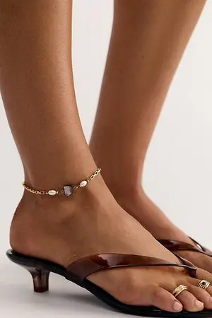 MARLY MORETTI Mixed Bead Anklet - Shell