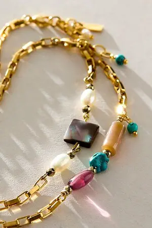 MARLY MORETTI Mixed Bead Anklet - Shell